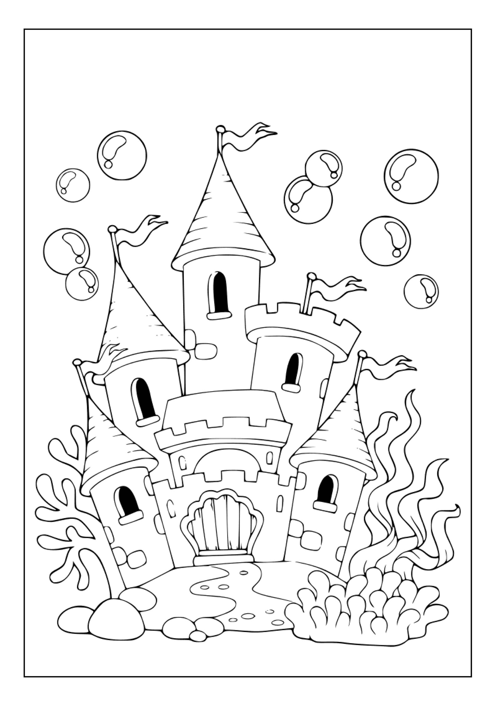 Printable Castle Coloring Pages for Kids and Adults 60 Pages Instant ...