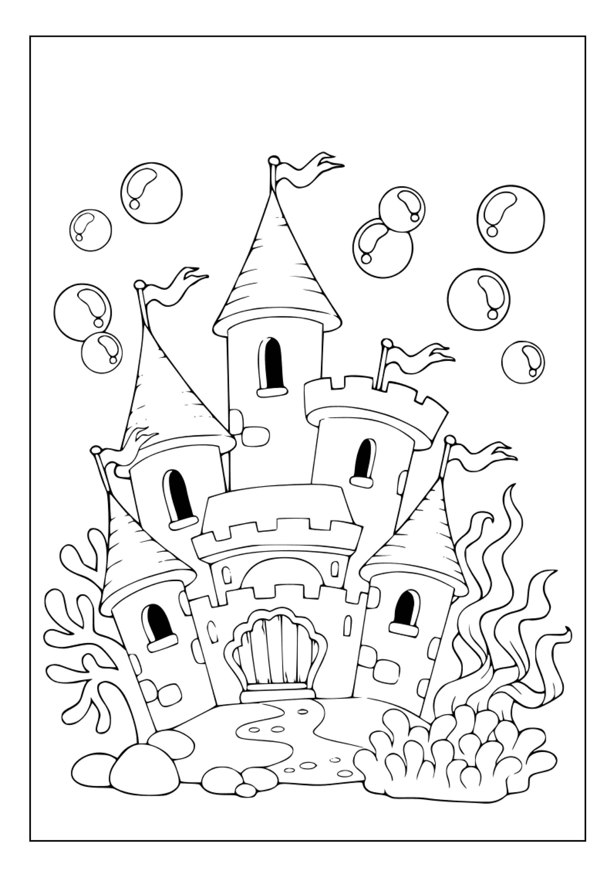 Printable Castle Coloring Pages for Kids and Adults 60 Pages Instant ...