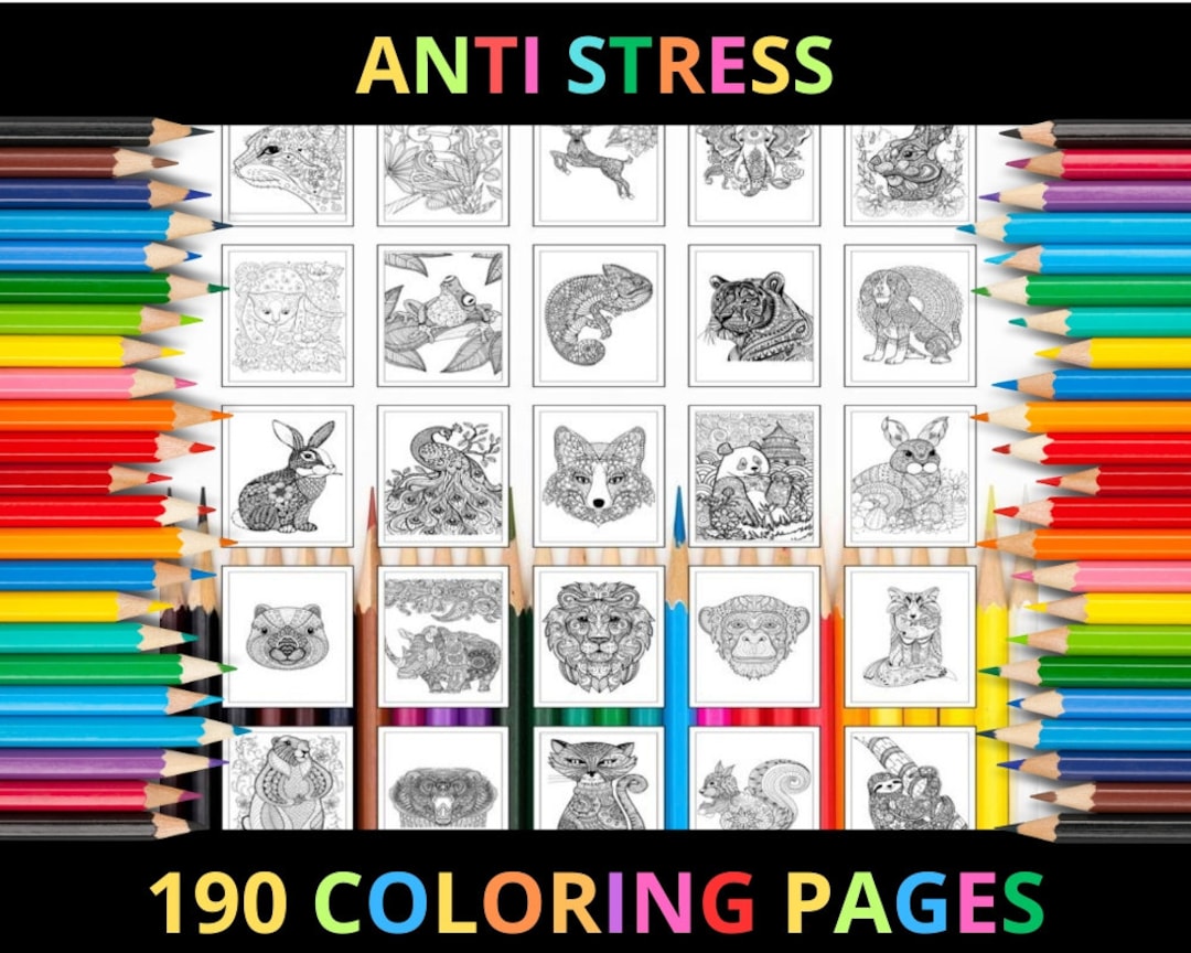 Printable Anti Stress Coloring Pages for Kids and Adults | 190 Pages ...