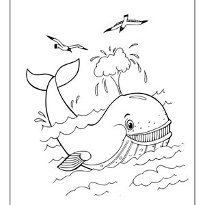 Printable Whale Coloring Pages for Kids and Adults | 90 Pages | Instant ...