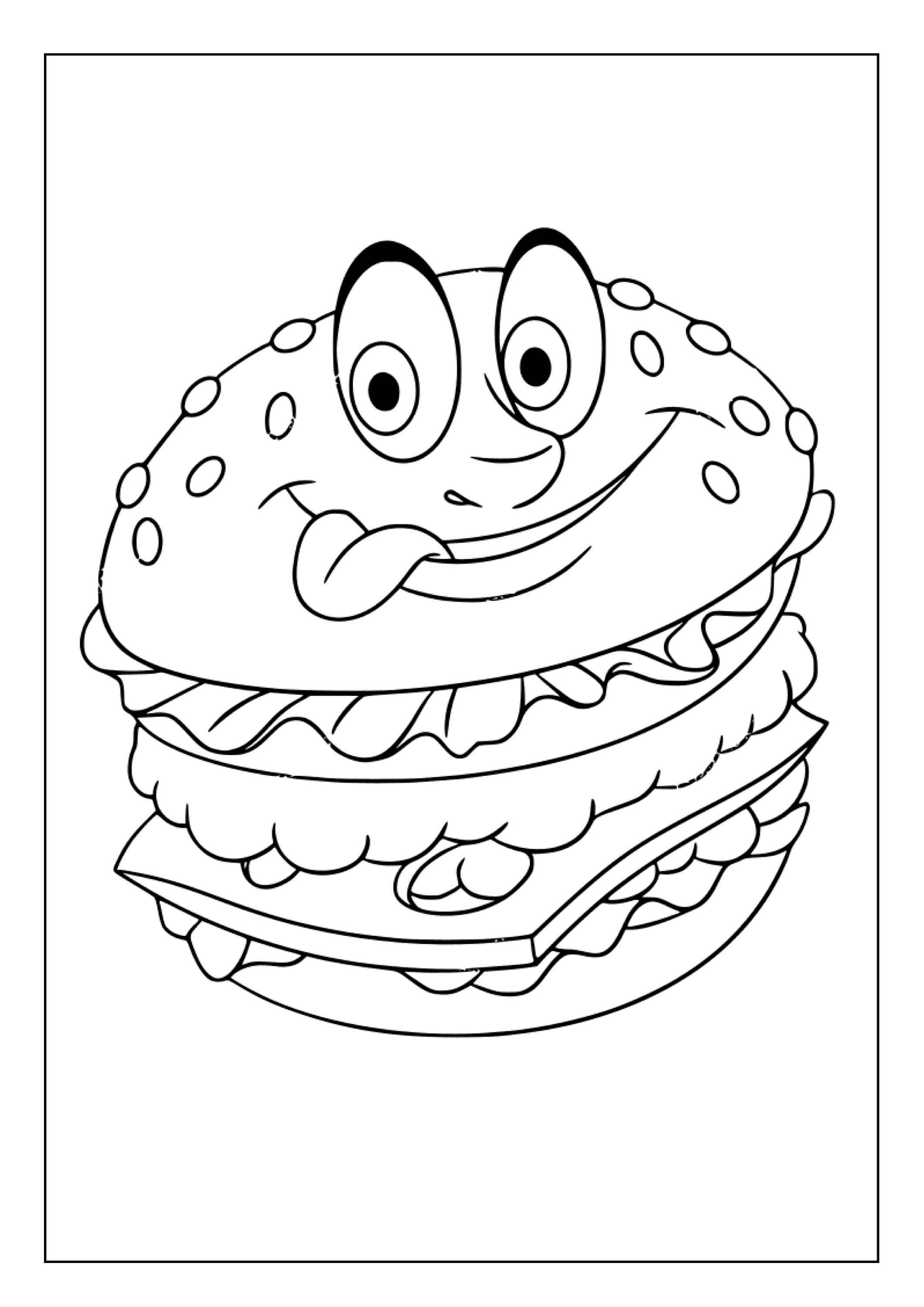 Printable Hamburger Coloring Pages for Kids & Adults | 90 Pages ...