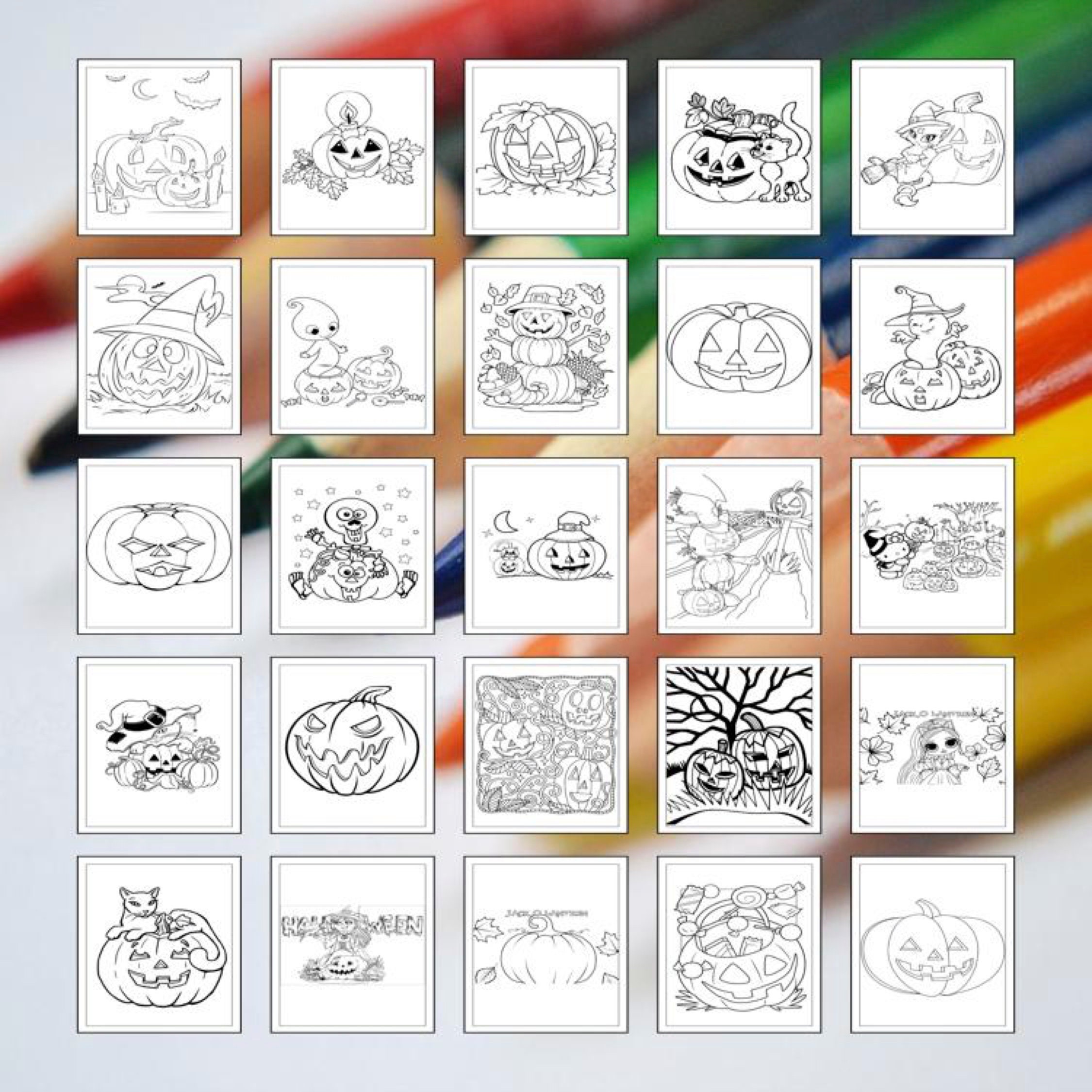 Printable Jack O Lantern Coloring Pages for Kids & Adults 100 - Etsy