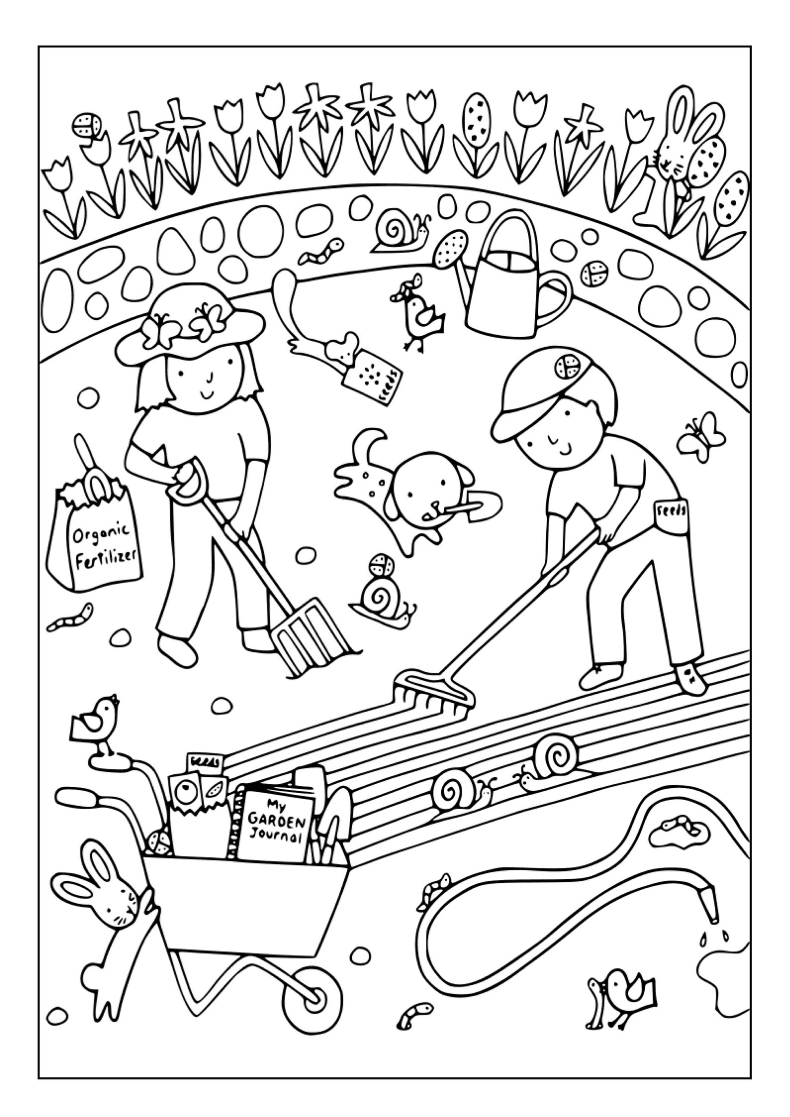 Printable Garden Coloring Pages for Kids & Adults | 60 Pages | Instant ...