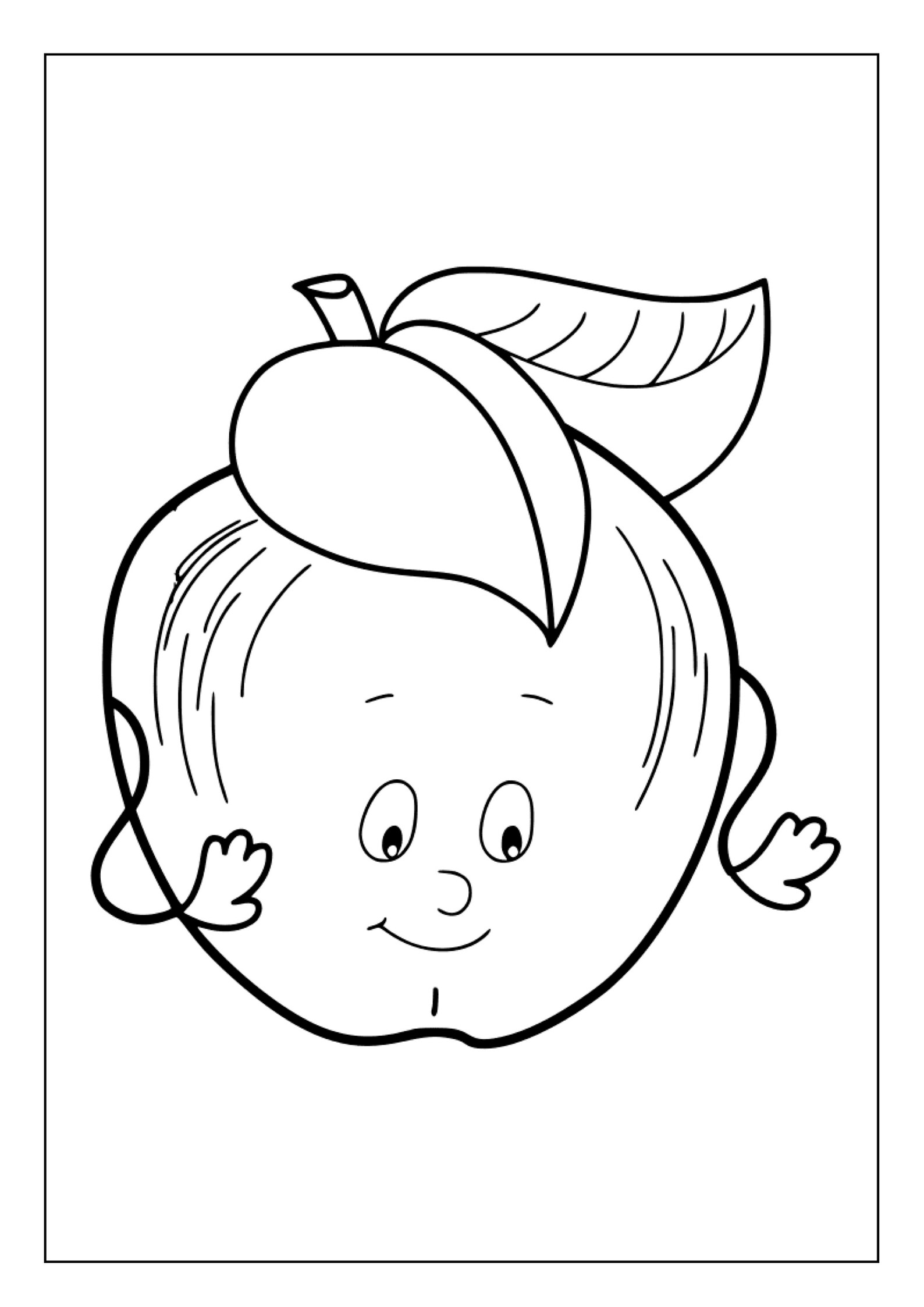 Printable Apple Coloring Pages for Kids and Adults 100 Pages Instant ...