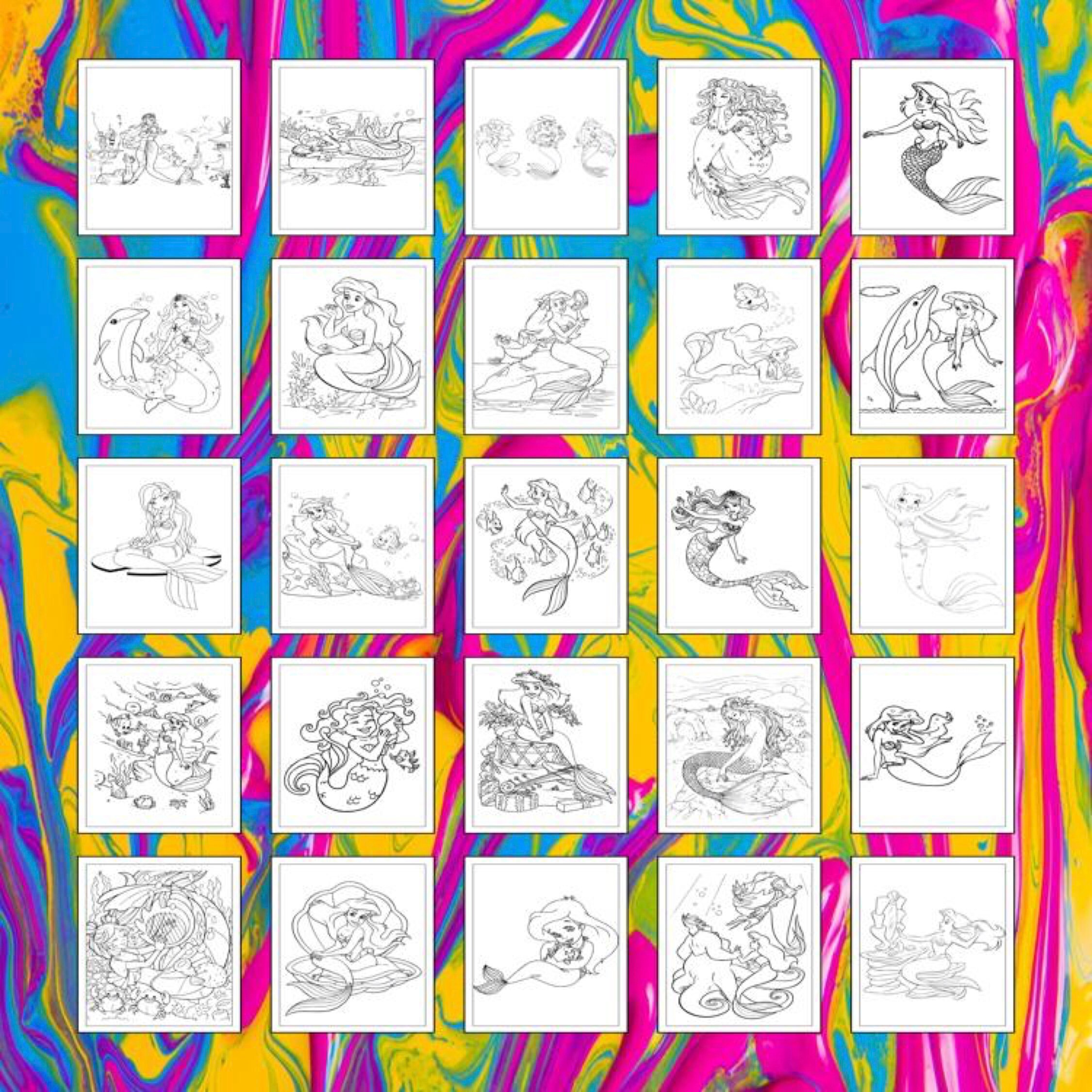 Printable Mermaid Coloring Pages for Kids and Adults | 90 Pages ...