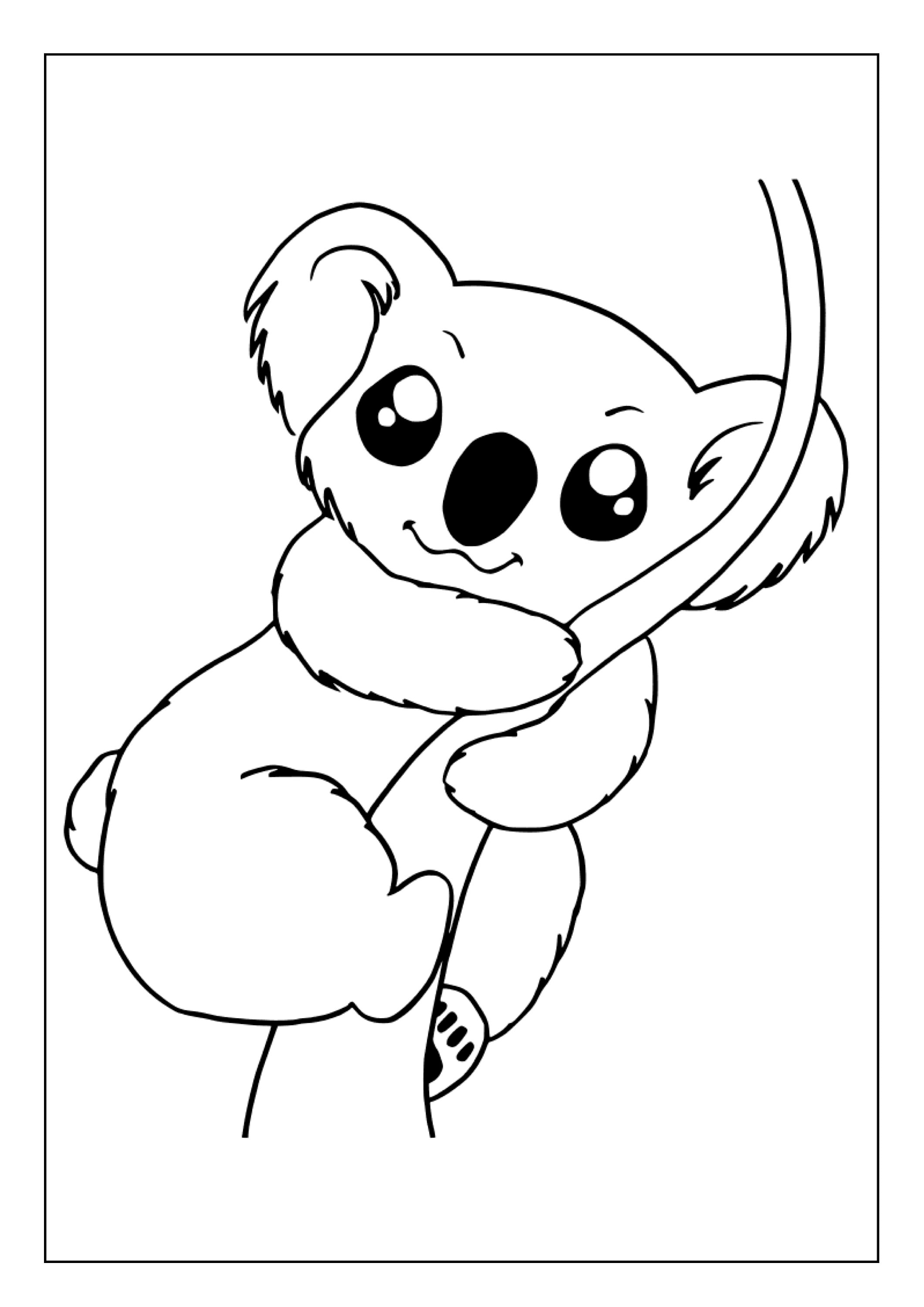 Printable Koala Coloring Pages for Kids and Adults 100 Pages Instant ...