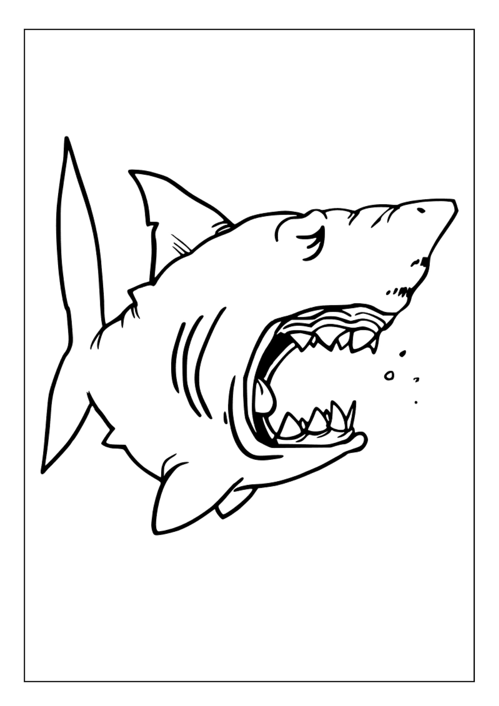 Printable Shark Coloring Pages for Kids & Adults, 100 Pages, Instant ...