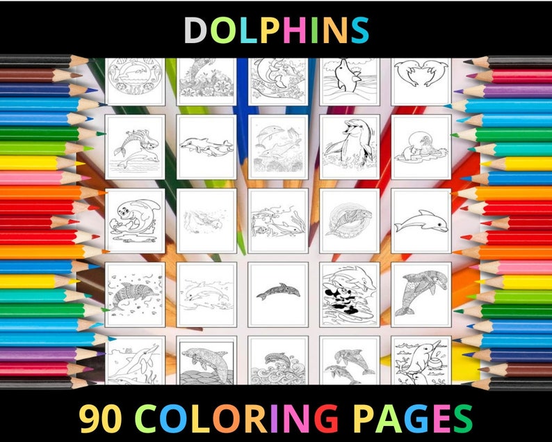 Printable Dolphins Coloring Pages for Kids and Adults | 90 Pages ...