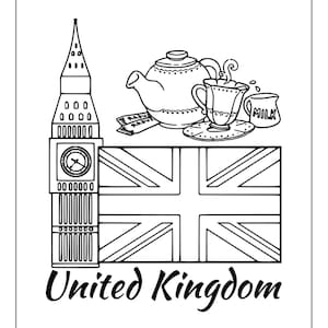 Printable England Coloring Pages for Kids & Adults | 50 Pages | Instant ...