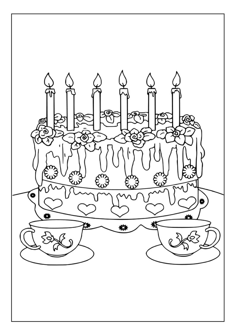Printable Birthday Cake Coloring Pages for Kids & Adults | 45 Pages ...