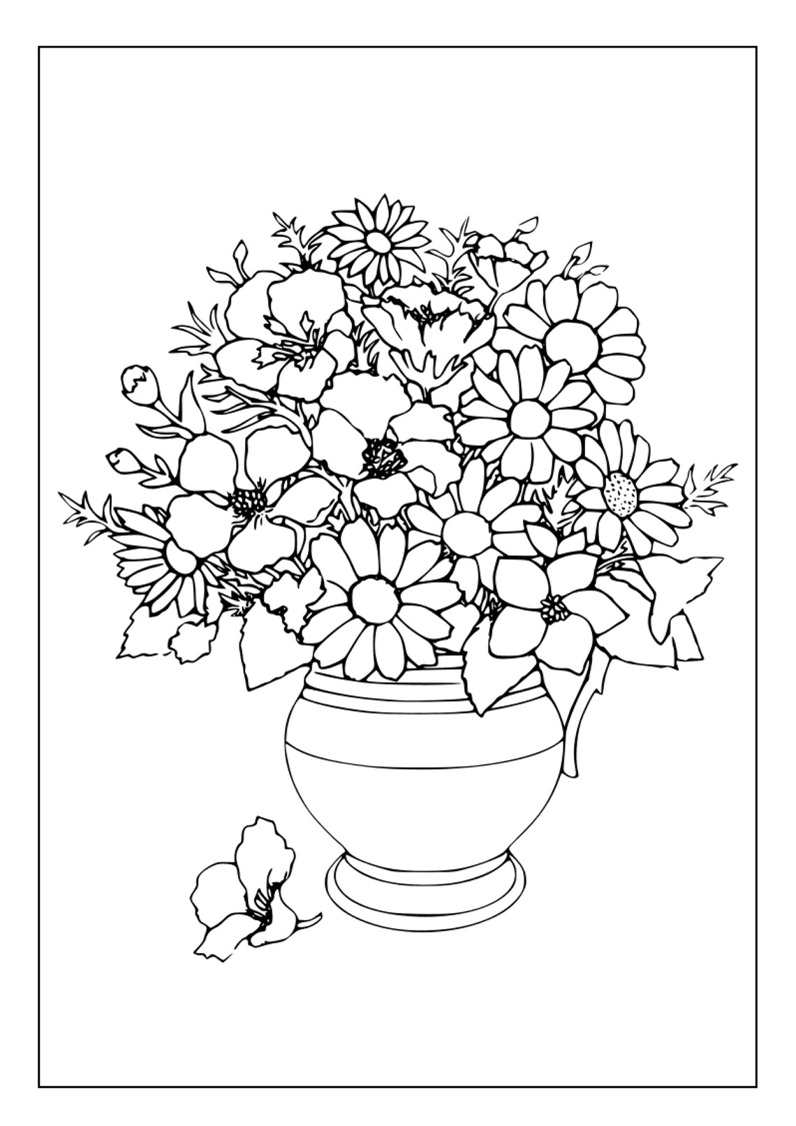 Printable Flowers Coloring Pages for Kids and Adults 70 Pages Instant ...