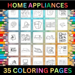 Printable Home Appliances Coloring Pages for Kids & Adults | 35 Pages ...