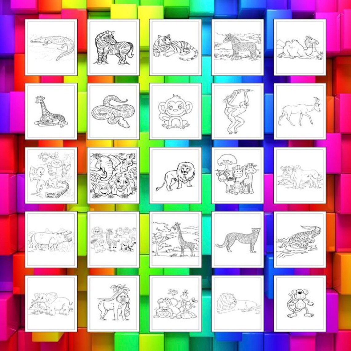 Printable African Animals Coloring Pages for Kids & Adults | 50 Pages ...