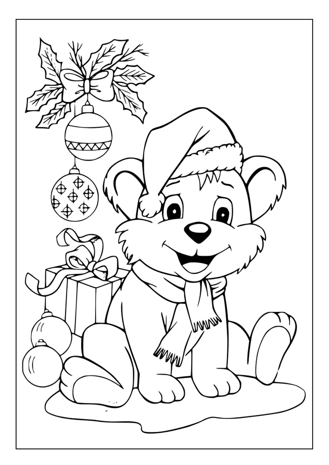Printable Christmas Puppy Coloring Pages for Kids and Adults | 55 Pages ...