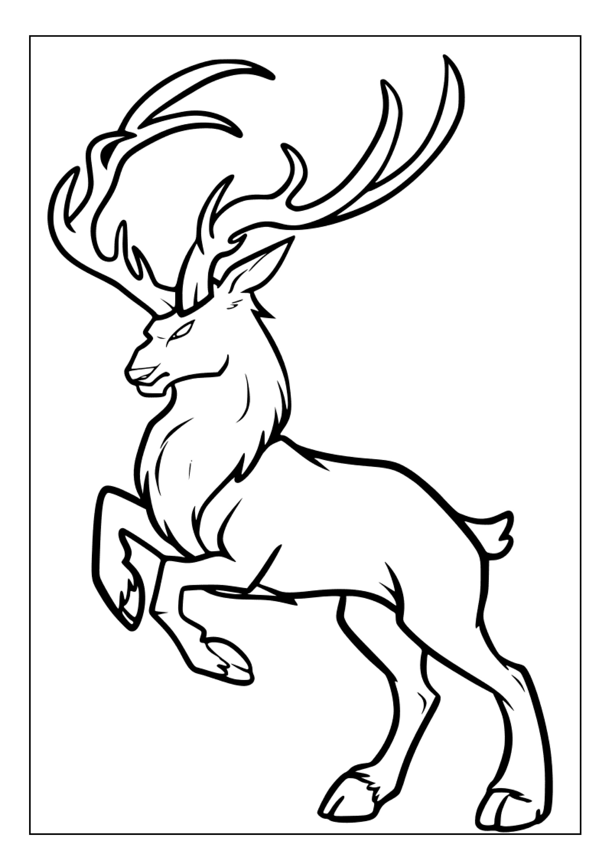 Printable Deer Coloring Pages for Kids and Adults 100 Pages Instant ...