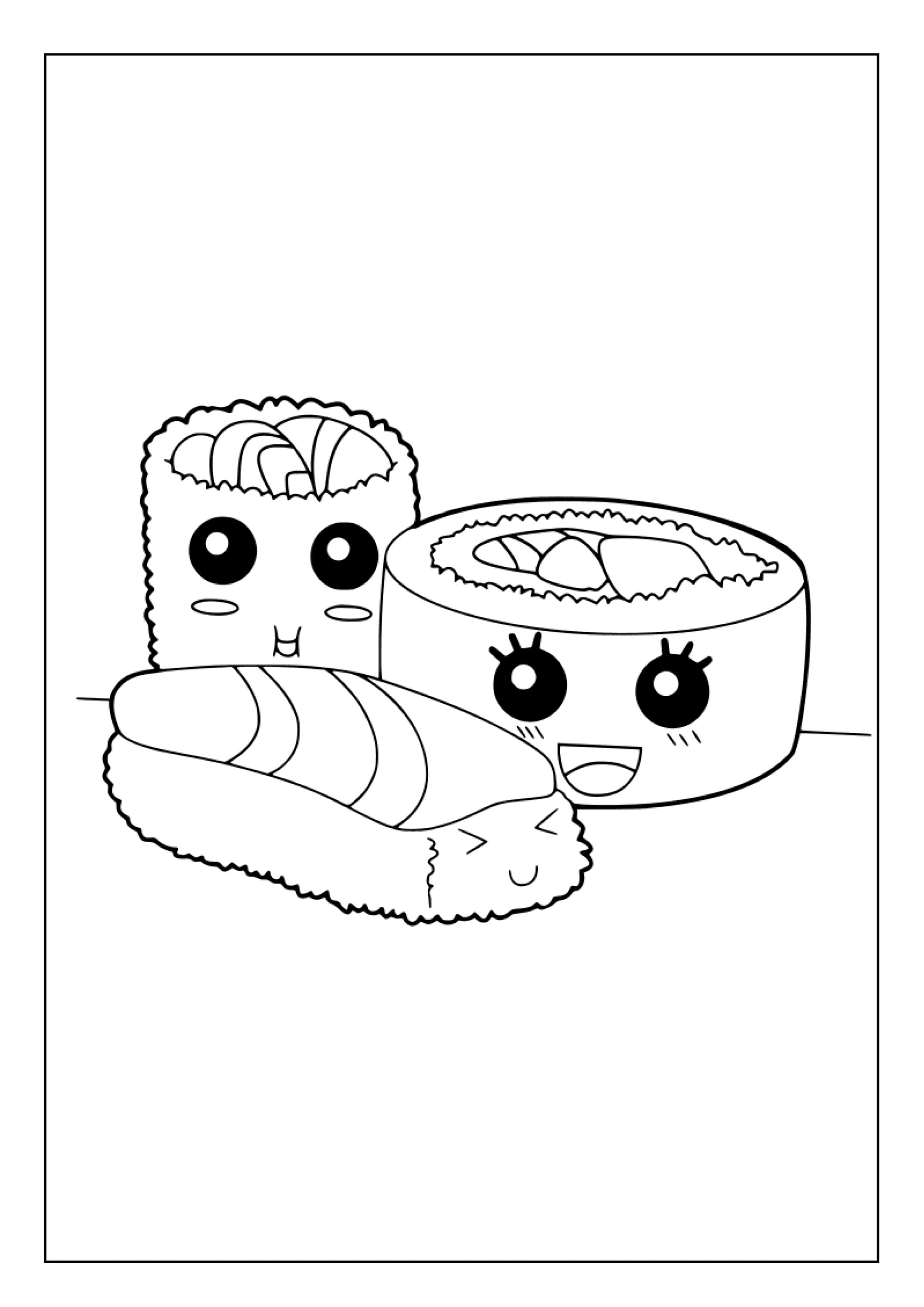 Printable Kawaii Food Coloring Pages for Kids and Adults | 95 Pages ...