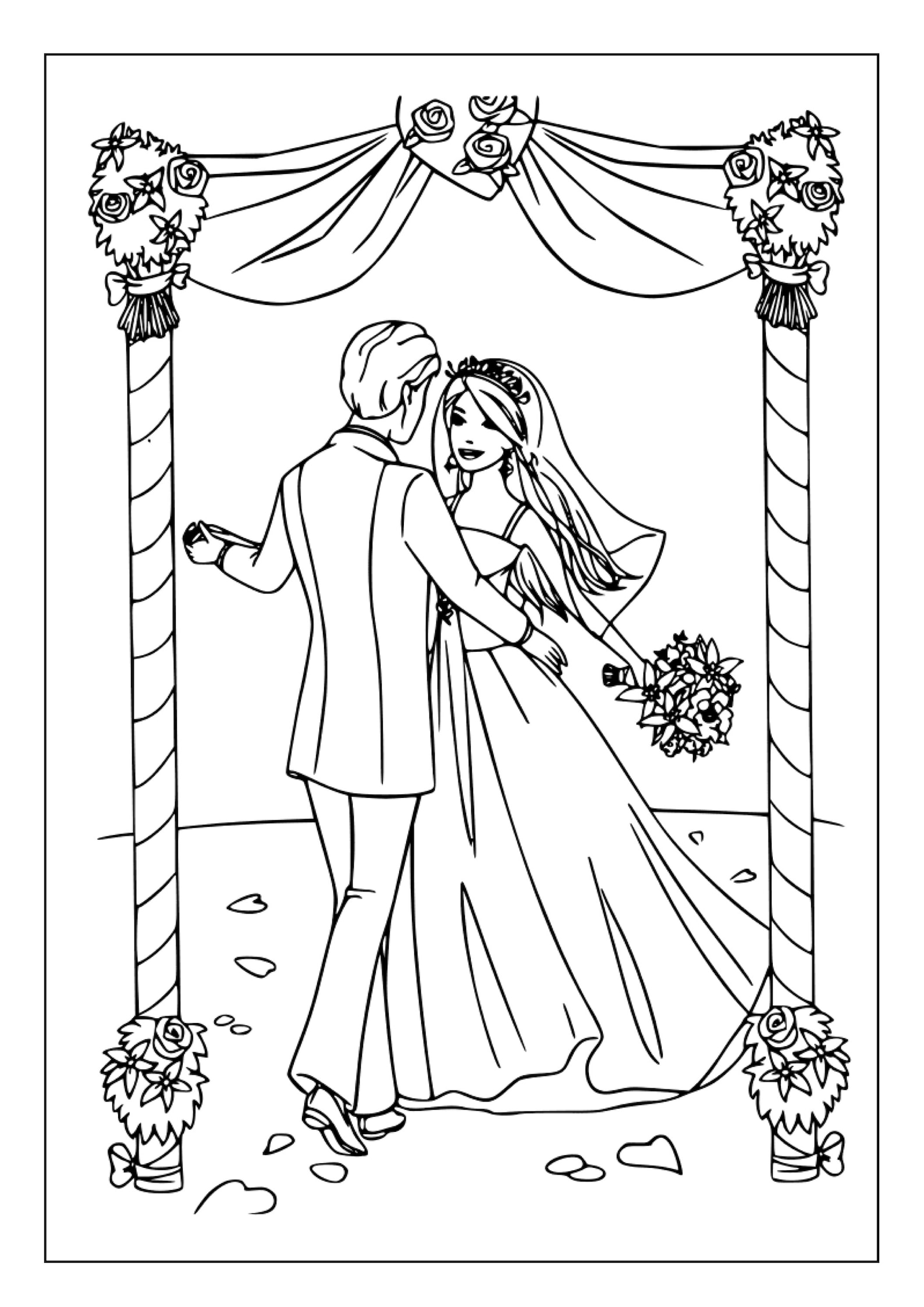 Printable Wedding Coloring Pages for Kids and Adults | 80 Pages ...