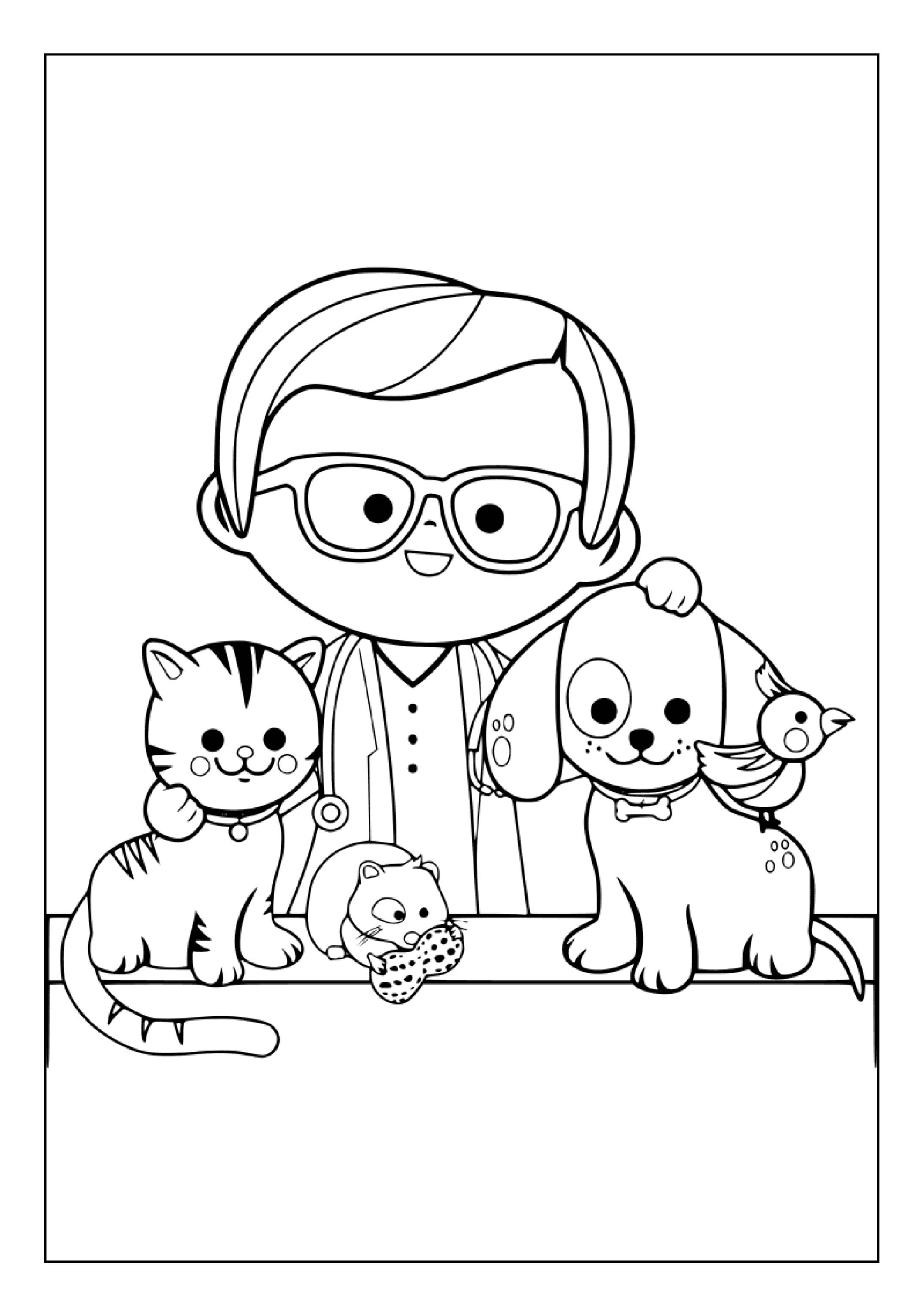 Printable Dogs and Cats Coloring Pages for Kids and Adults 90 Pages ...