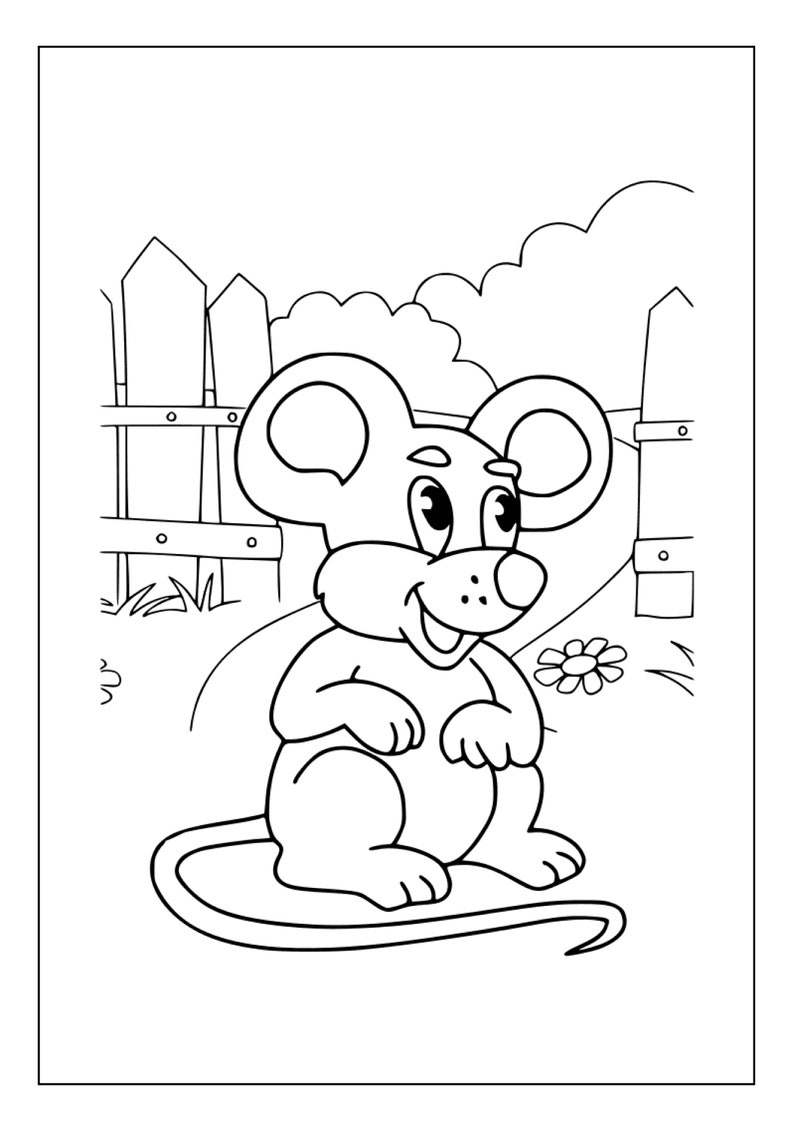 Printable Mouse Coloring Pages for Kids & Adults 40 Pages Instant ...