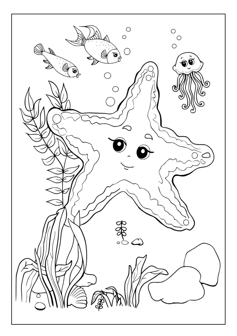 Printable Ocean Coloring Pages for Kids and Adults | 80 Pages | Instant ...