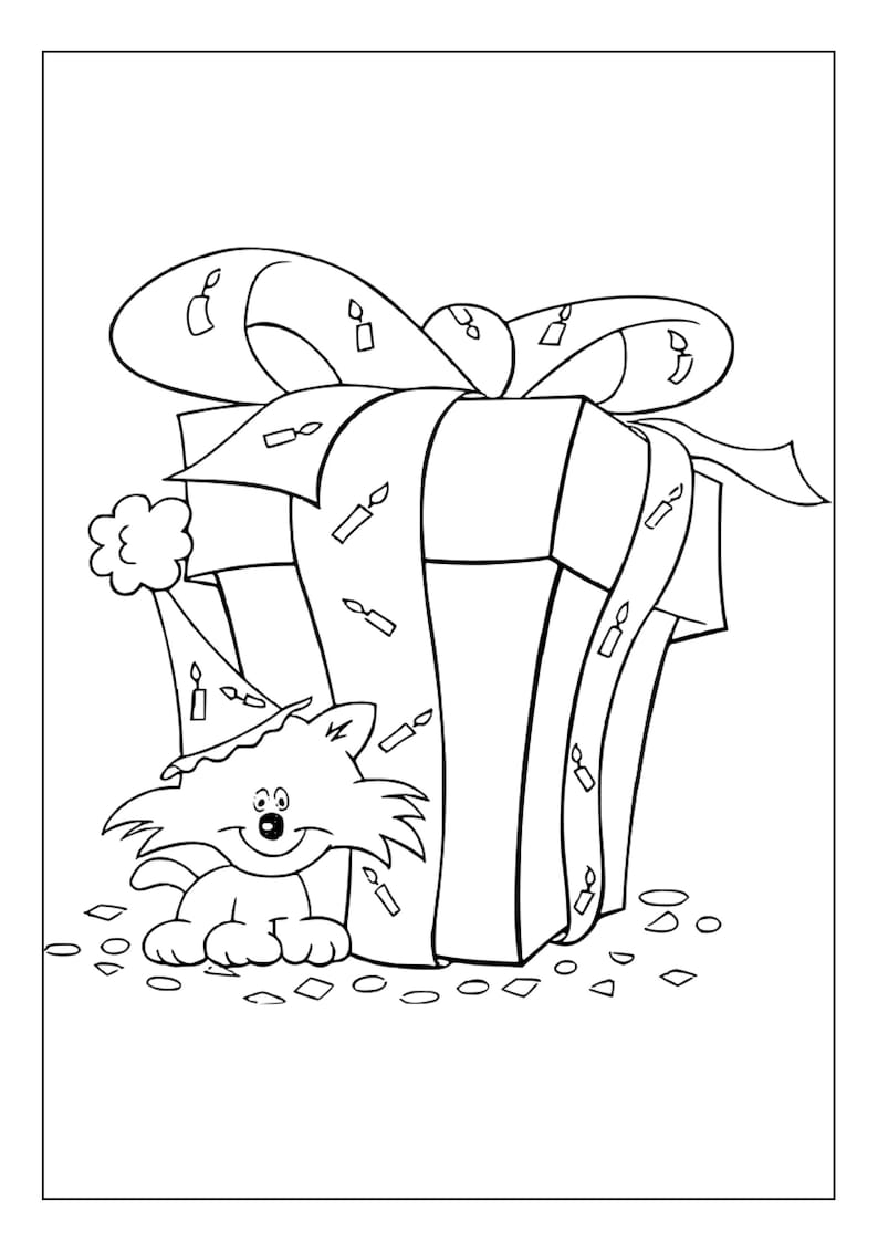 Printable Gifts Coloring Pages for Kids & Adults | 55 Pages | Digital ...