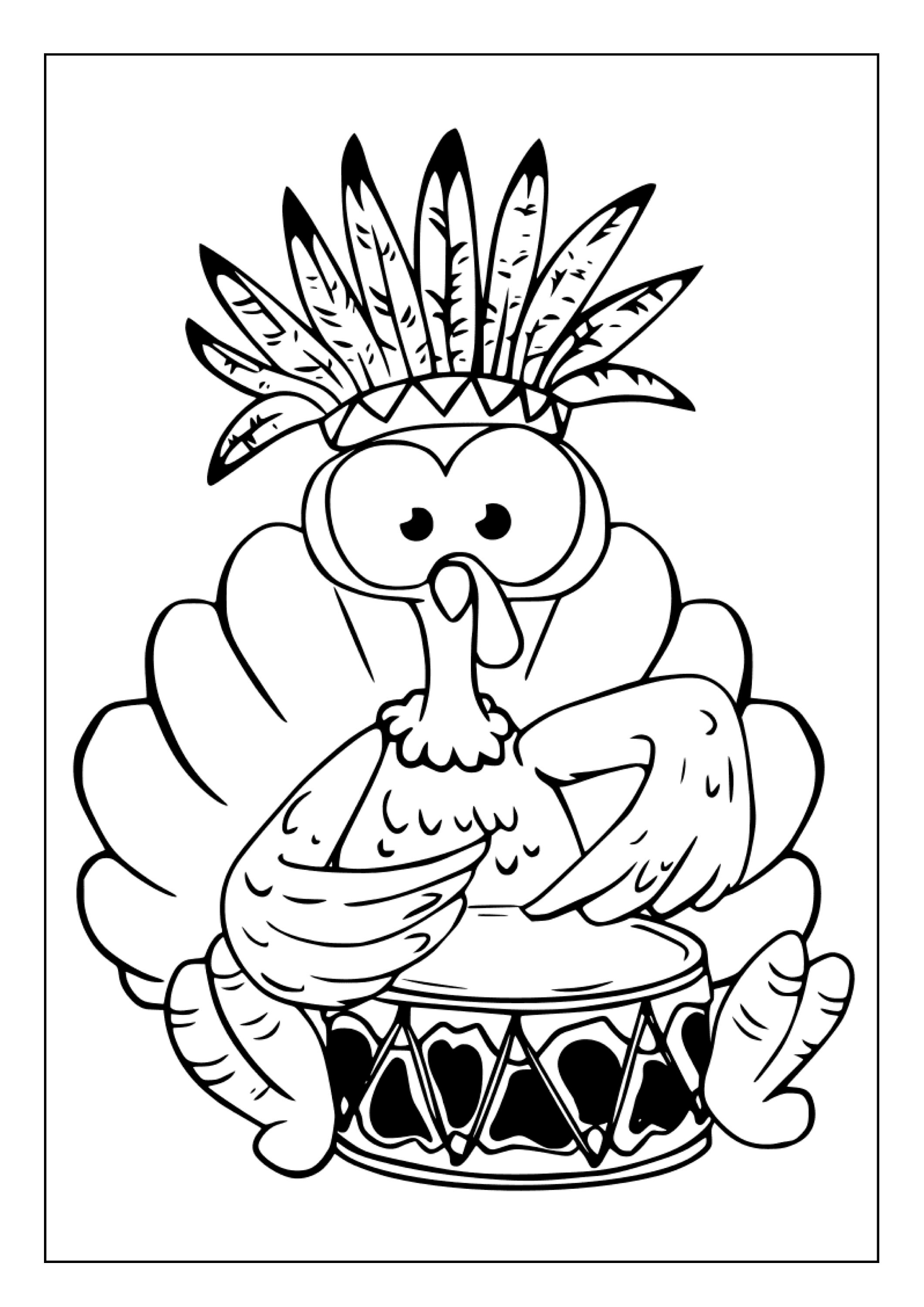 Printable Cute Turkey Coloring Pages for Kids and Adults | 100 Pages ...