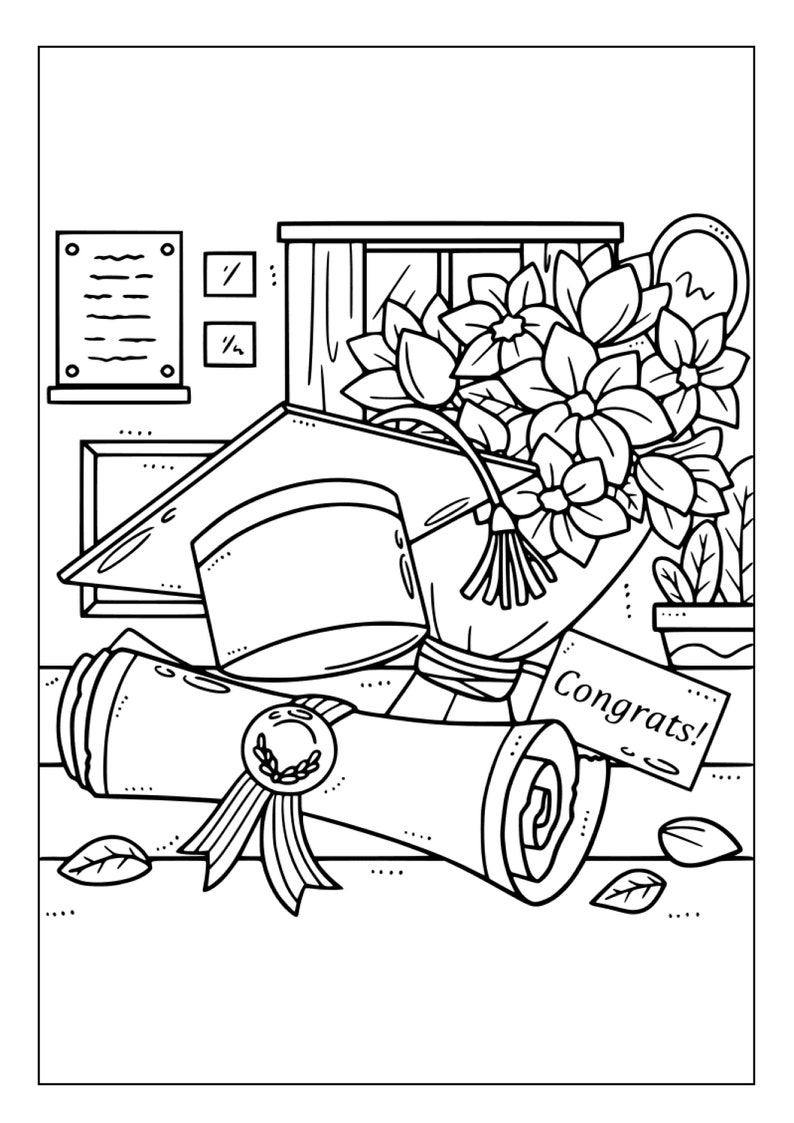 Printable Graduation Coloring Pages for Kids & Adults | 75 Pages ...