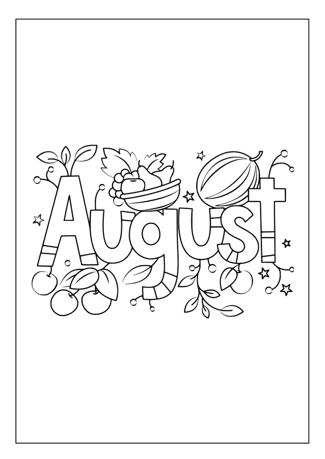 Printable August Coloring Pages for Kids & Adults | 40 Pages | Instant ...