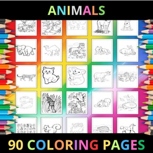 Printable Animals Coloring Pages for Kids and Adults | 90 Pages ...