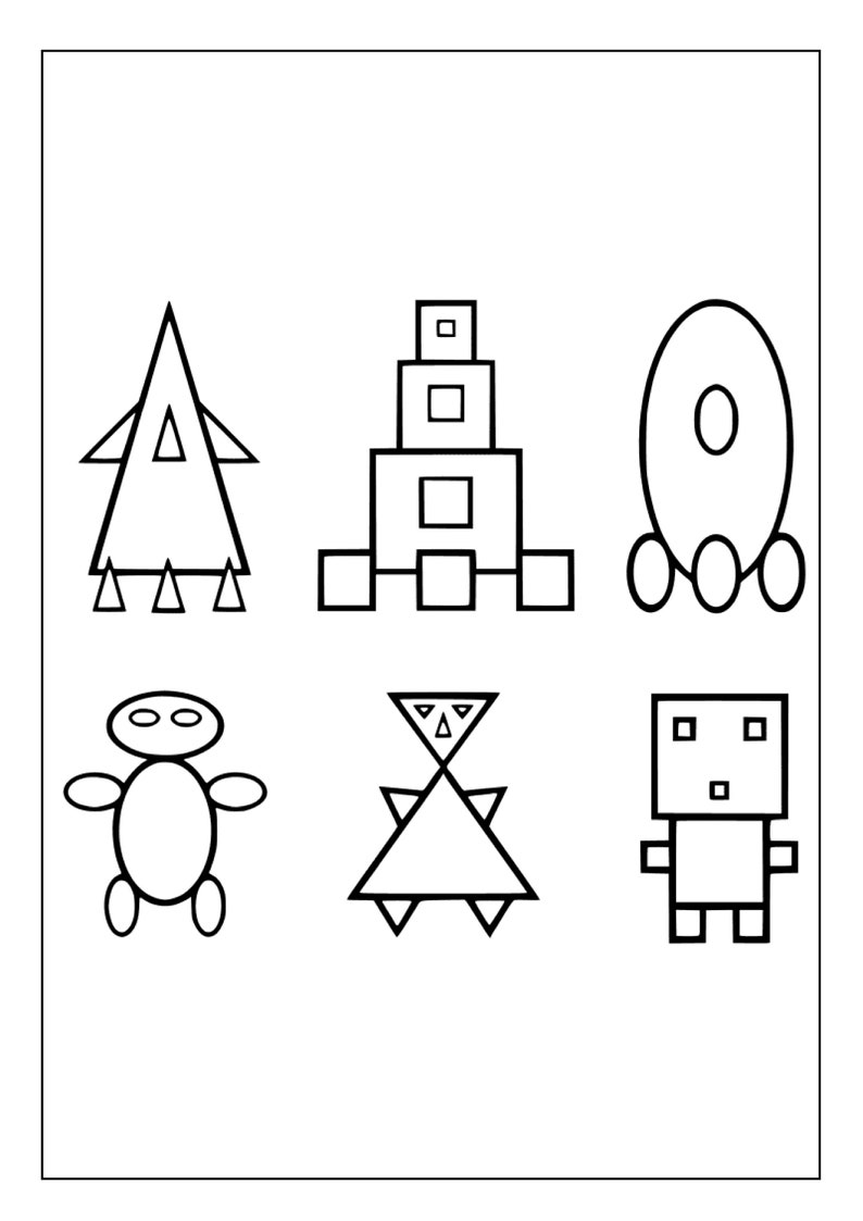 Printable Shapes Coloring Pages for Kids and Adults | 75 Pages ...