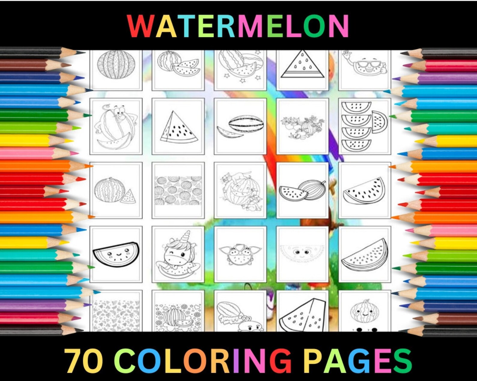 Printable Watermelon Coloring Pages for Kids & Adults | 70 Pages ...