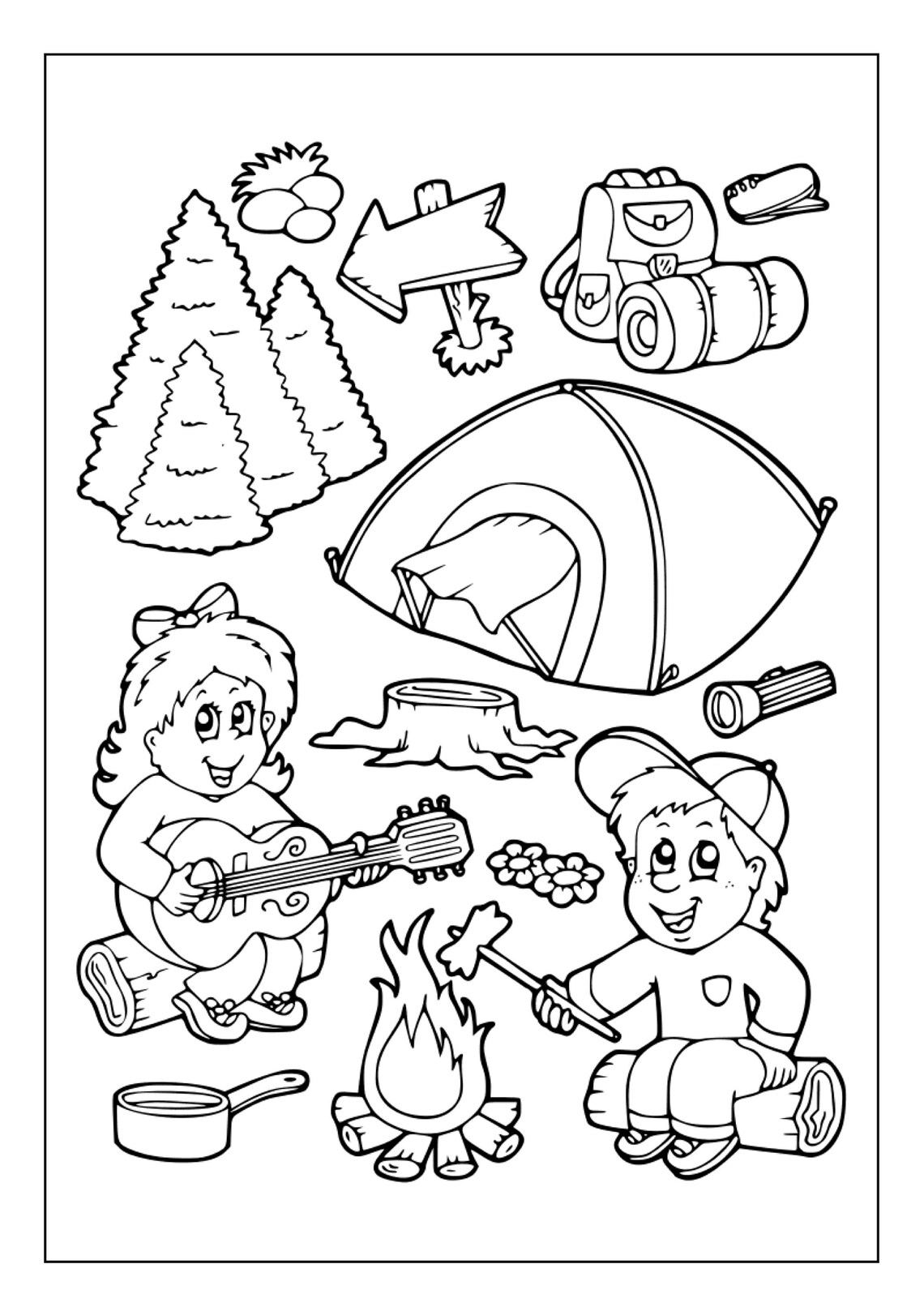 Printable Camping Coloring Pages for Kids and Adults | 90 Pages ...