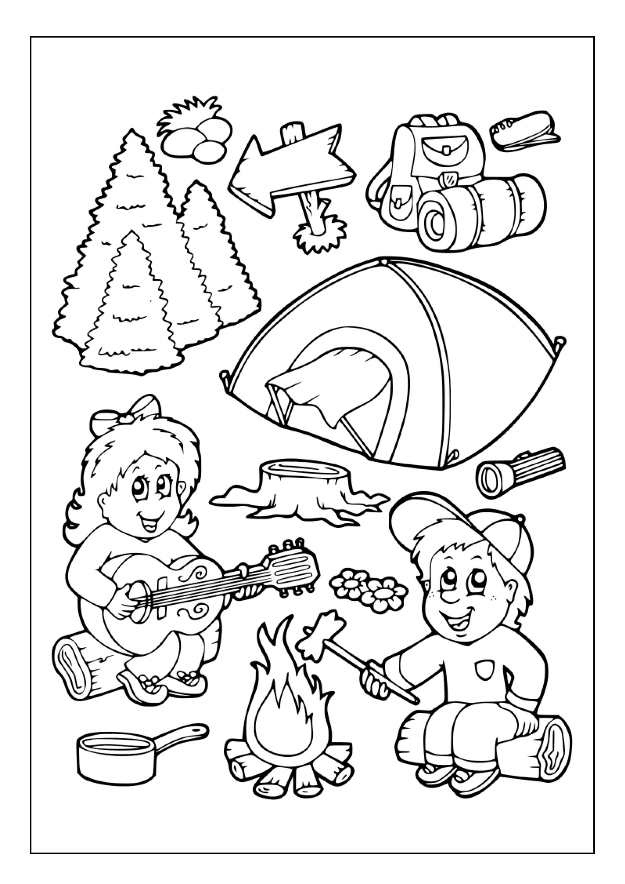 Printable Camping Coloring Pages for Kids and Adults | 90 Pages ...