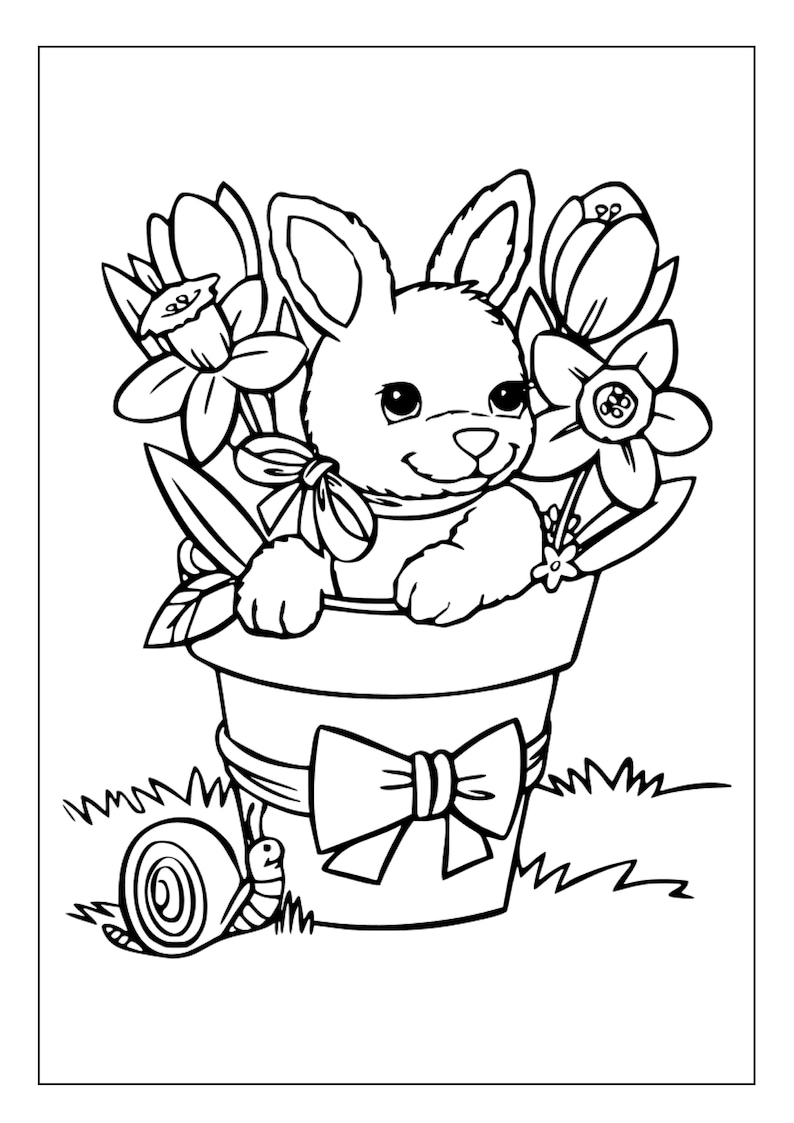 Printable Hares Coloring Pages for Kids & Adults | 40 Pages | Instant ...