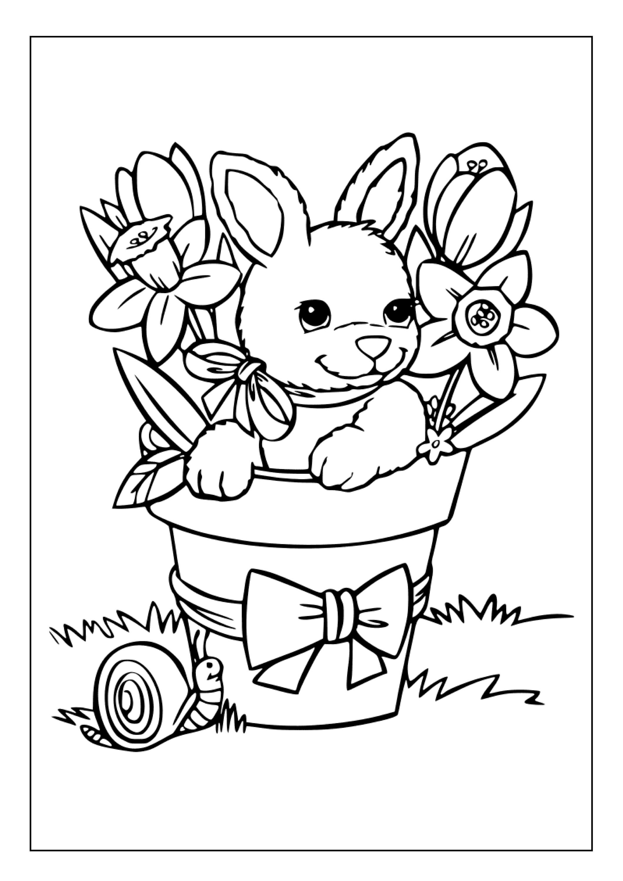 Printable Hares Coloring Pages for Kids & Adults | 40 Pages | Instant ...