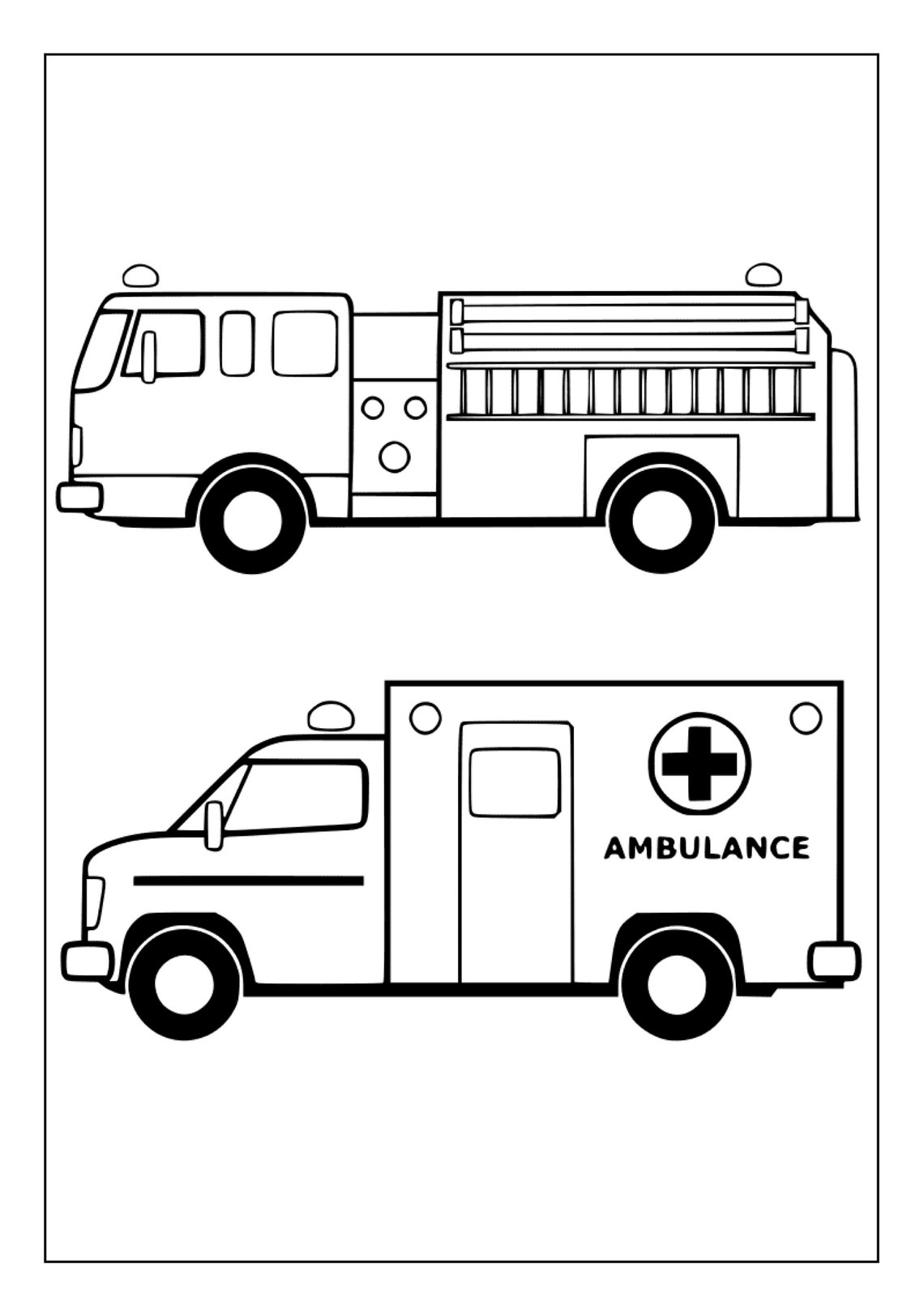 Printable Ambulance Coloring Pages for Kids and Adults | 40 Pages ...