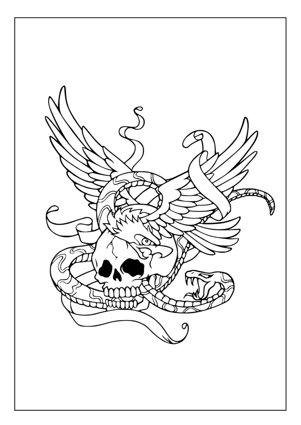 Printable Tattoos Coloring Pages for Kids and Adults | 60 Pages ...