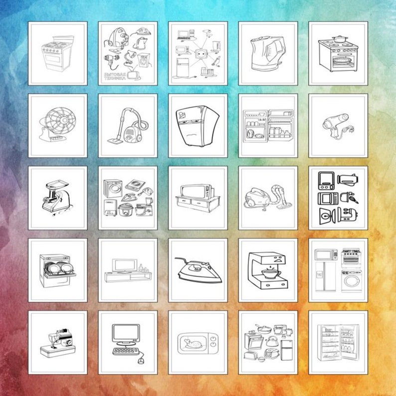 Printable Home Appliances Coloring Pages for Kids & Adults | 35 Pages ...