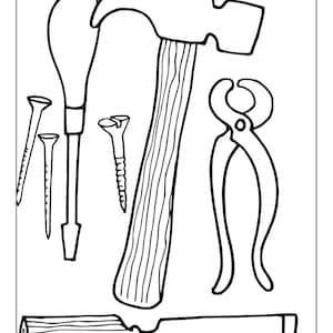 Printable Tool Coloring Pages for Kids & Adults | 55 Pages | Instant ...