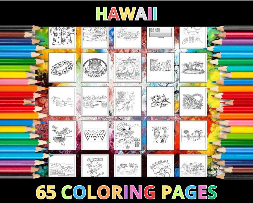 Printable Hawaii Coloring Pages for Kids & Adults | 65 Pages | Instant ...