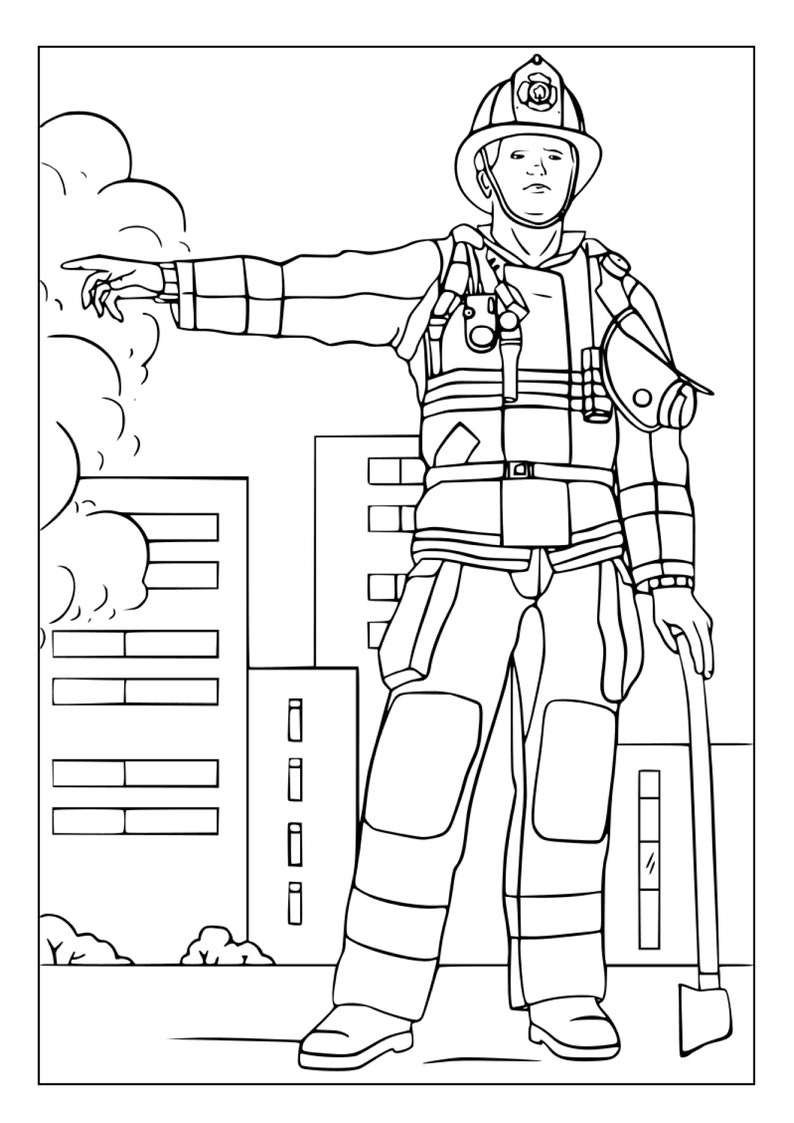 Printable Firefighter Coloring Pages for Kids and Adults | 100 Pages ...