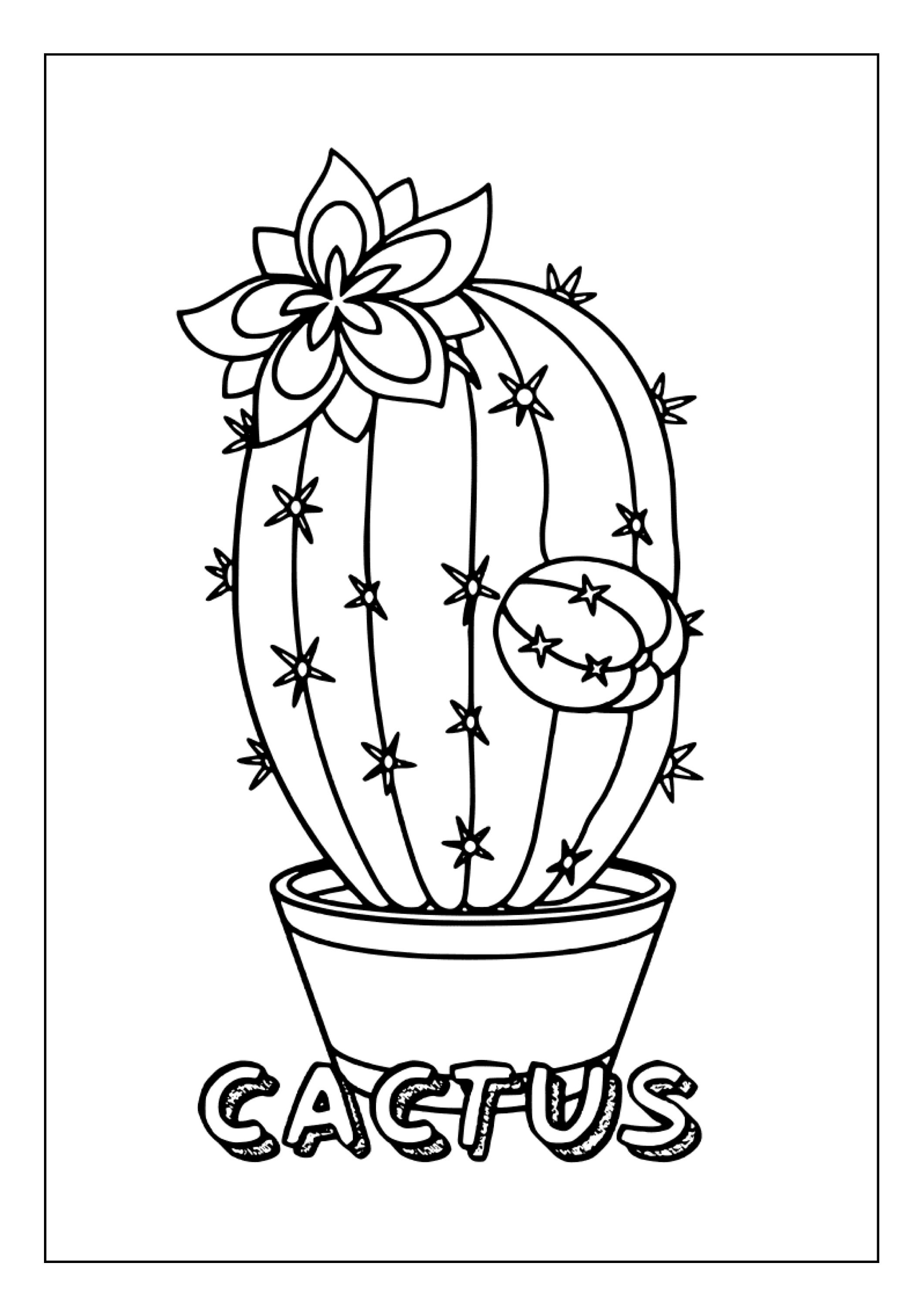 Printable Cactus Coloring Pages for Kids and Adults | 90 Pages ...
