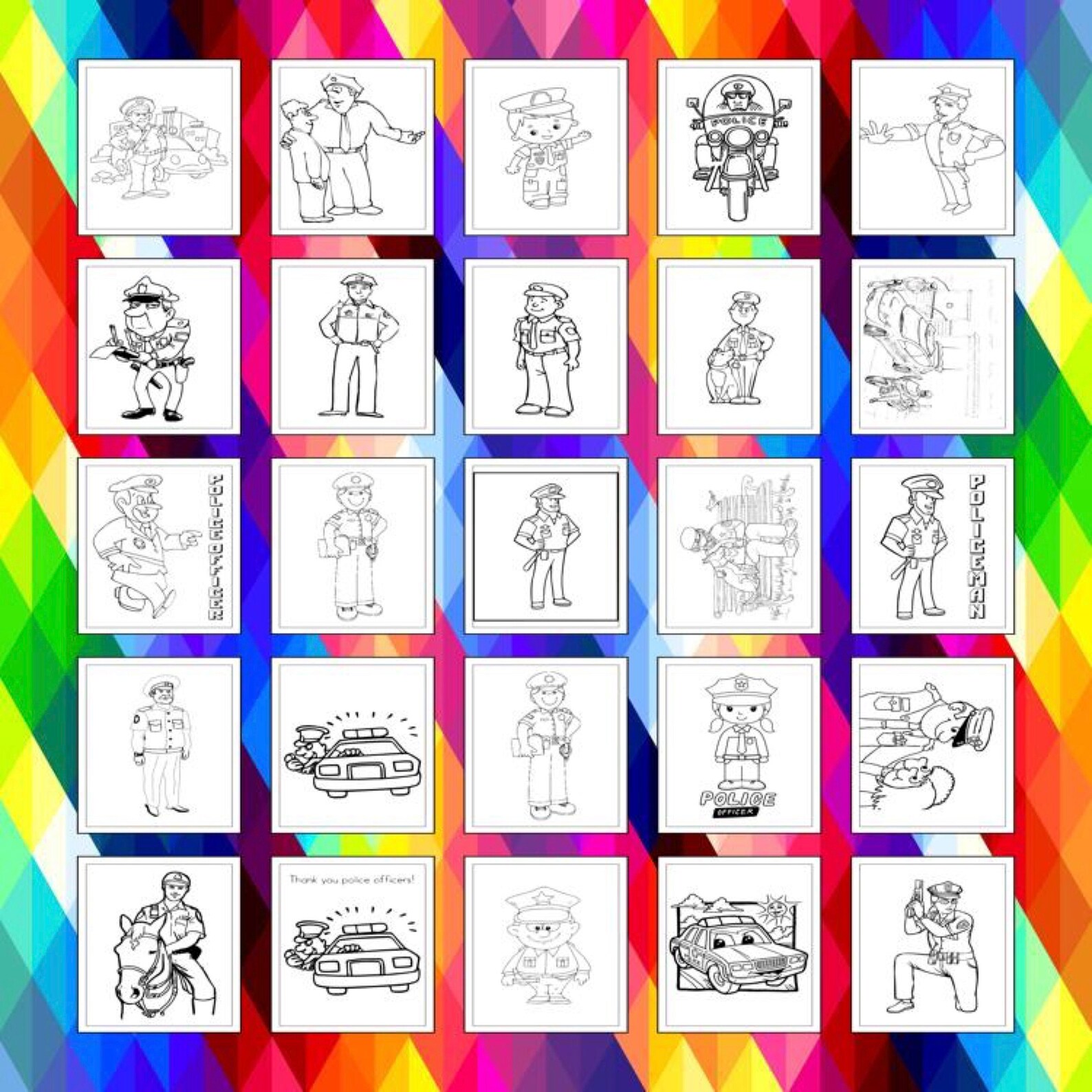 Printable Police Officer Coloring Pages for Kids & Adults | 40 Pages ...