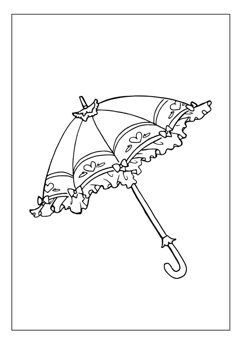 Printable Umbrella Coloring Pages for Kids & Adults 25 Pages Instant ...