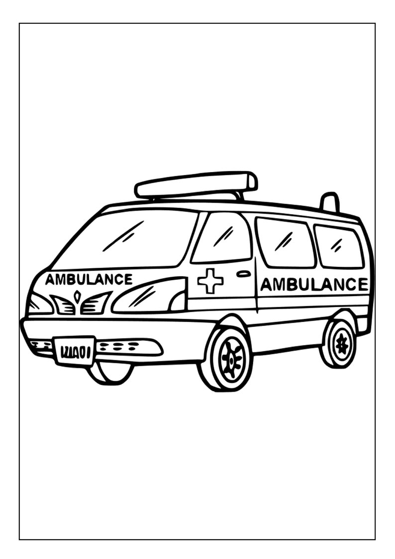 Printable Ambulance Coloring Pages for Kids and Adults | 40 Pages ...