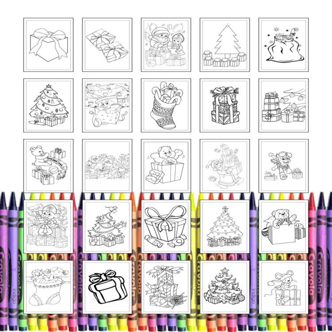Printable Christmas Gifts Coloring Pages for Kids & Adults | 90 Pages ...