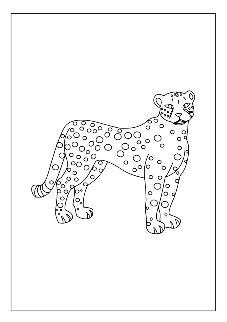 Printable Leopard Coloring Pages for Kids & Adults | 65 Pages | Instant ...