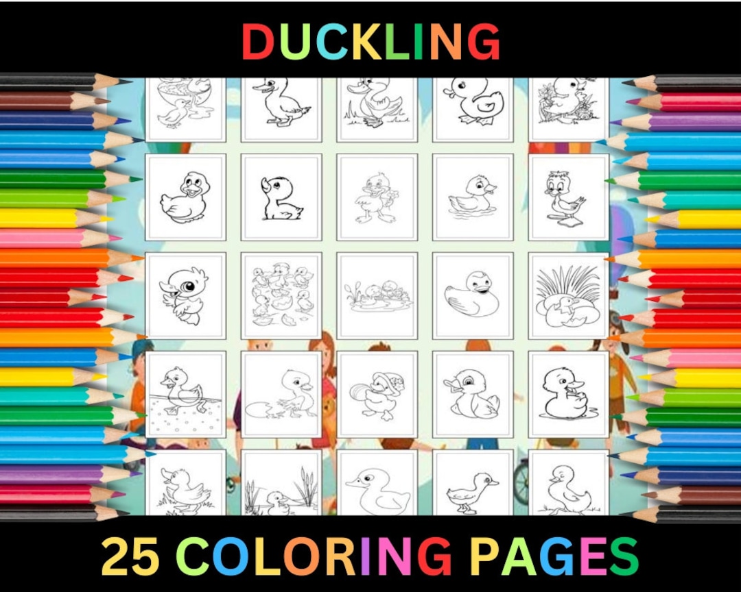 Printable Duckling Coloring Pages for Kids & Adults 25 Pages Instant ...