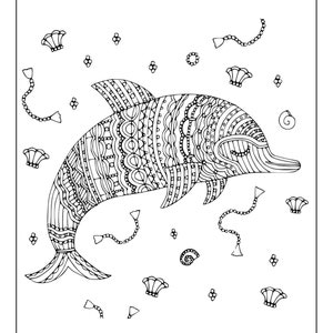 Printable Zentangle Fish Coloring Pages for Kids & Adults | 25 Pages ...