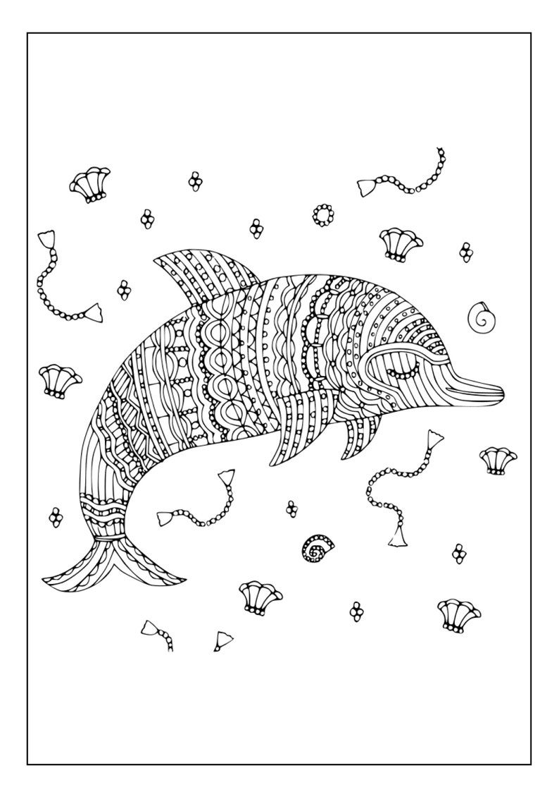 Printable Zentangle Fish Coloring Pages for Kids & Adults | 25 Pages ...